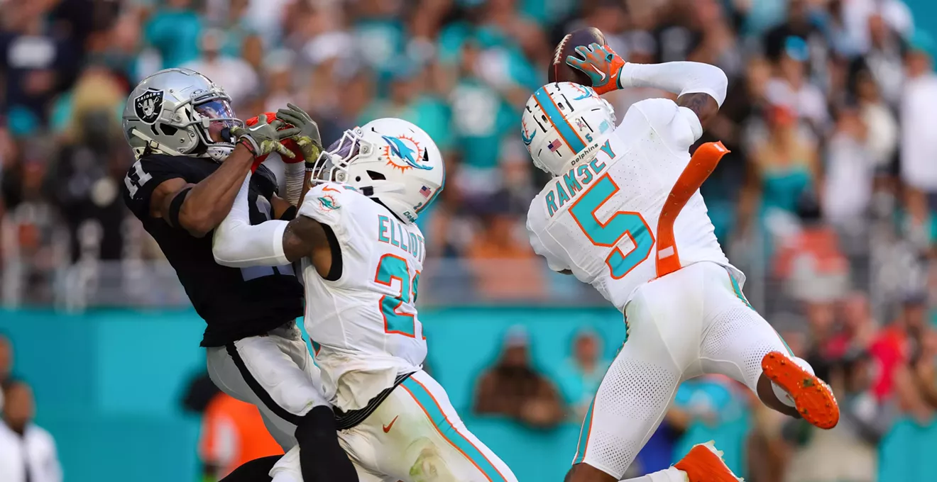 Jalen Ramsey Interceptions Seal Miami Dolphins' Win Against Las Vegas ...